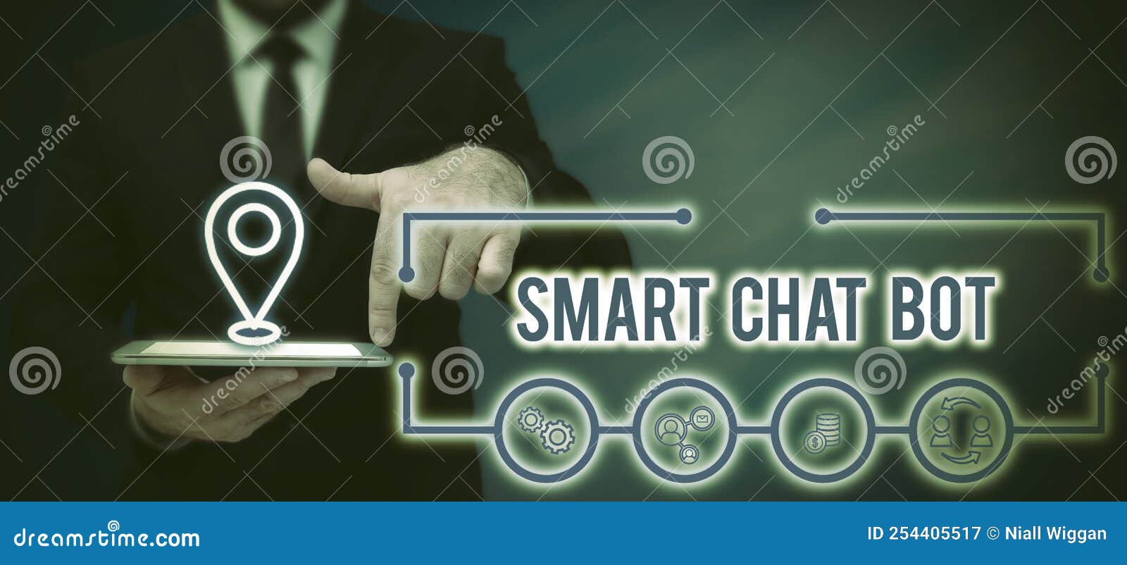 Handwriting Text Smart Chat Bot. Word Written on Artificial ...