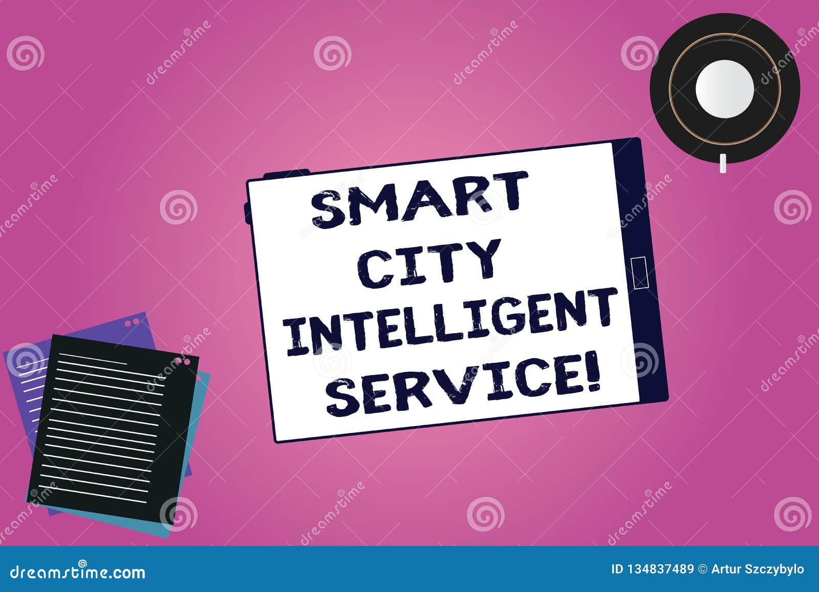 Handwriting Text Smart City Intelligent Service. Concept Meaning ...