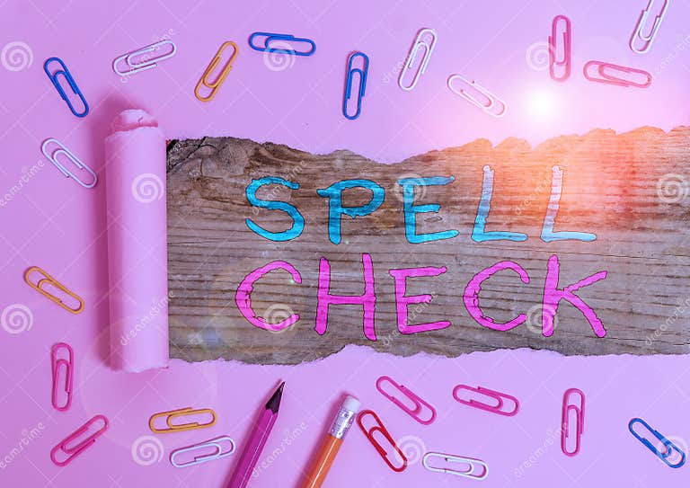 Handwriting Text Spell Check. Concept Meaning To Use a Computer Program To Find and Correct ...