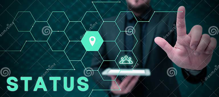 Text Caption Presenting Status. Word Written on Situation at a ...