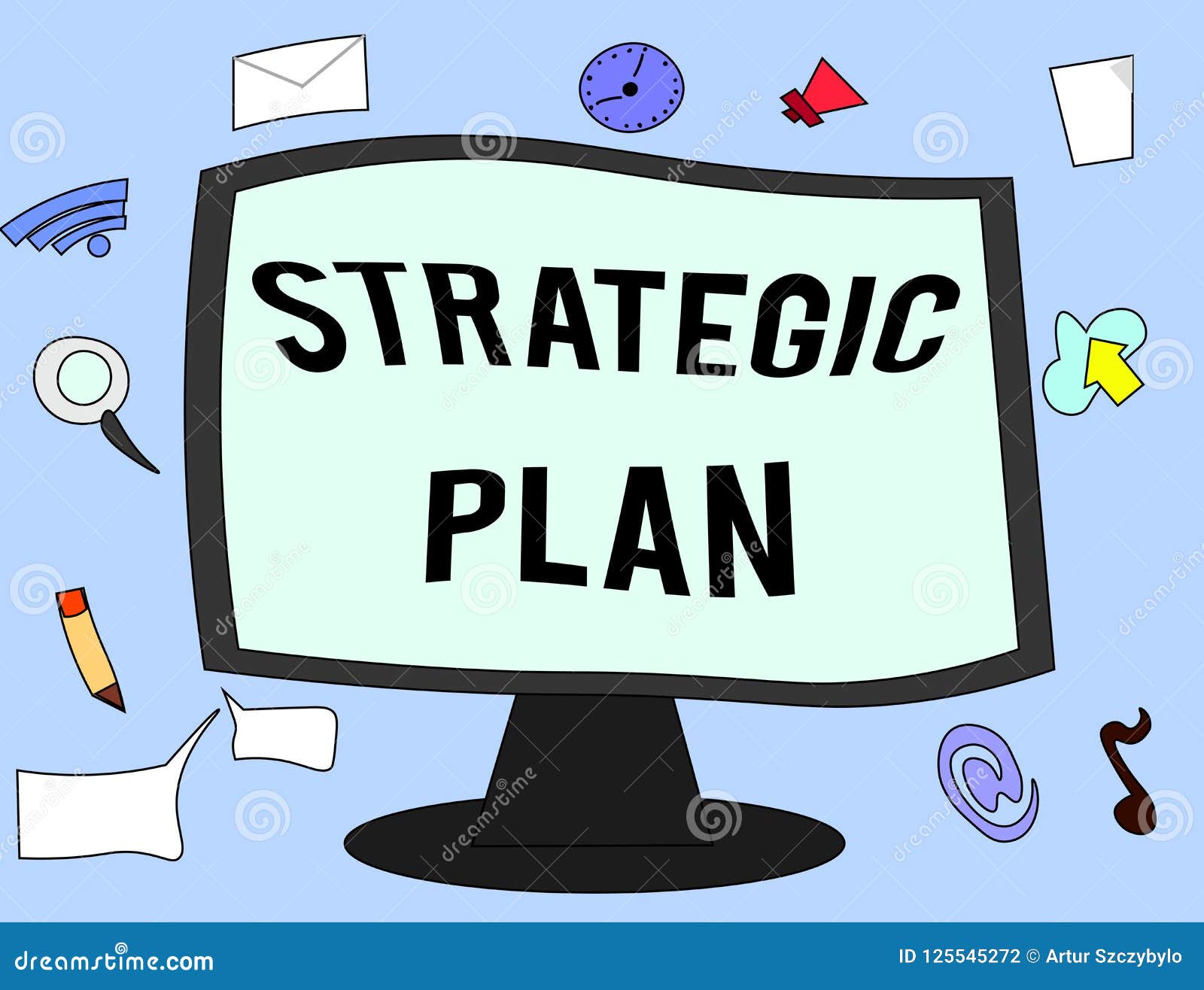 Handwriting Text Strategic Plan. Concept Meaning a Process of Defining ...