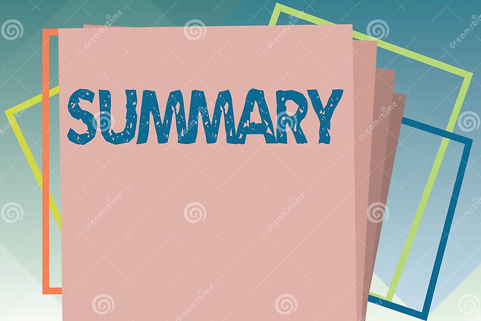 Handwriting Text Summary. Concept Meaning Brief Statement Abstract ...