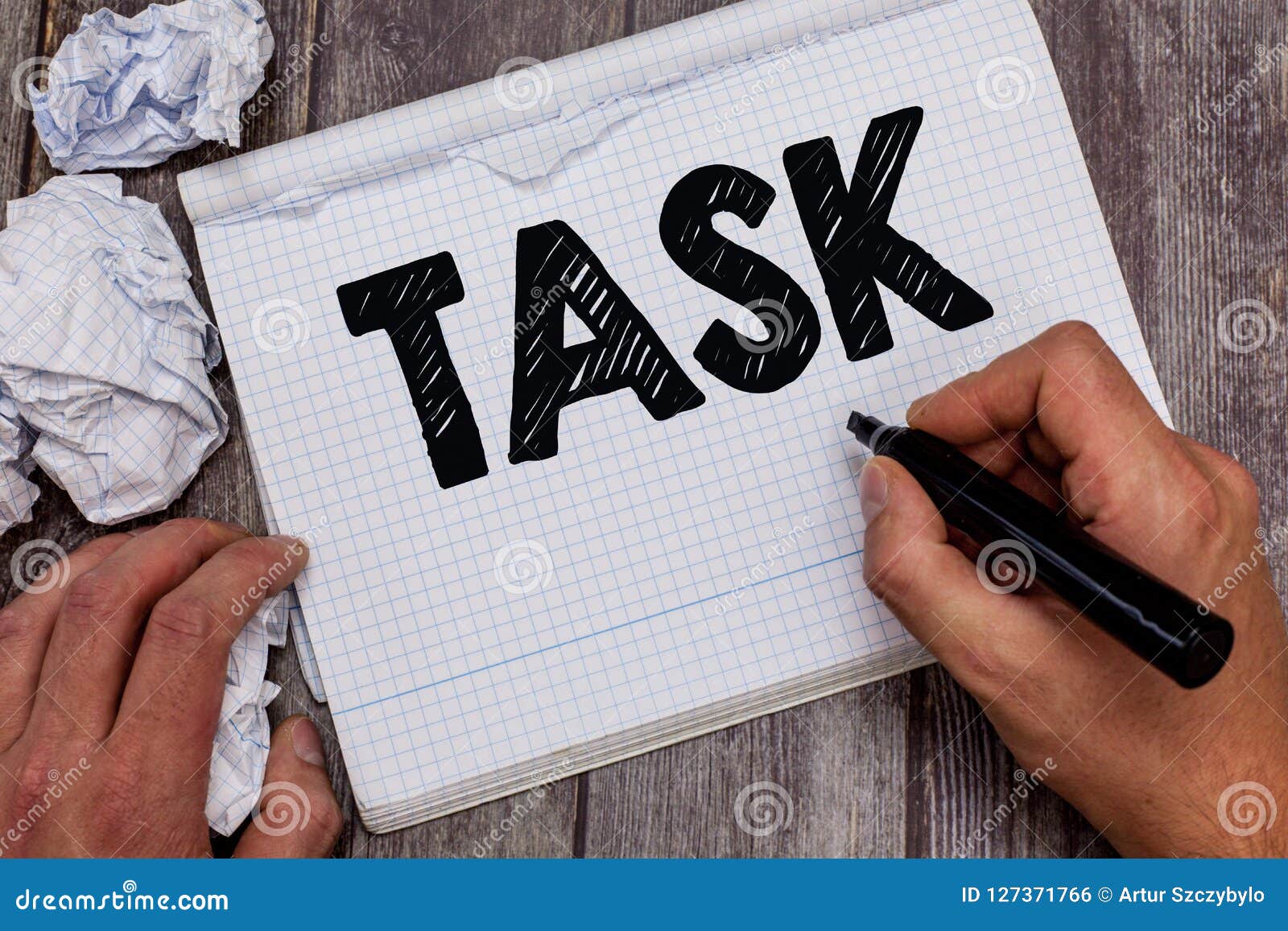 Handwriting Text Task. Concept Meaning a Piece of Work To Be Done and ...