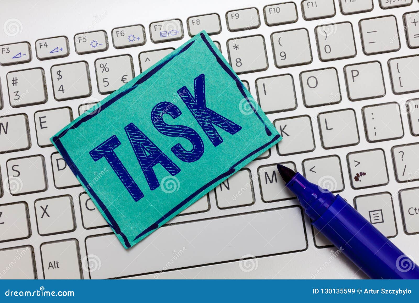 Handwriting Text Task. Concept Meaning a Piece of Work To Be Done and ...