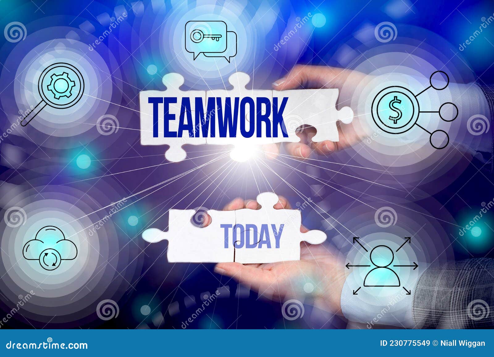 Conceptual Caption Teamwork. Business Overview Combined Action of Group ...