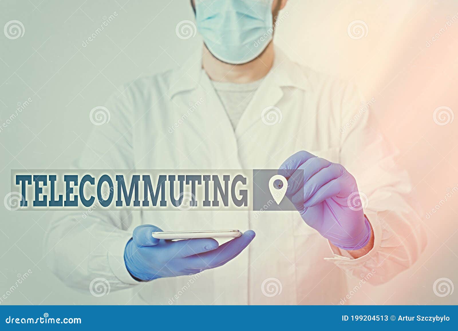 Handwriting Text Telecommuting. Concept Meaning Work at Home Using an ...