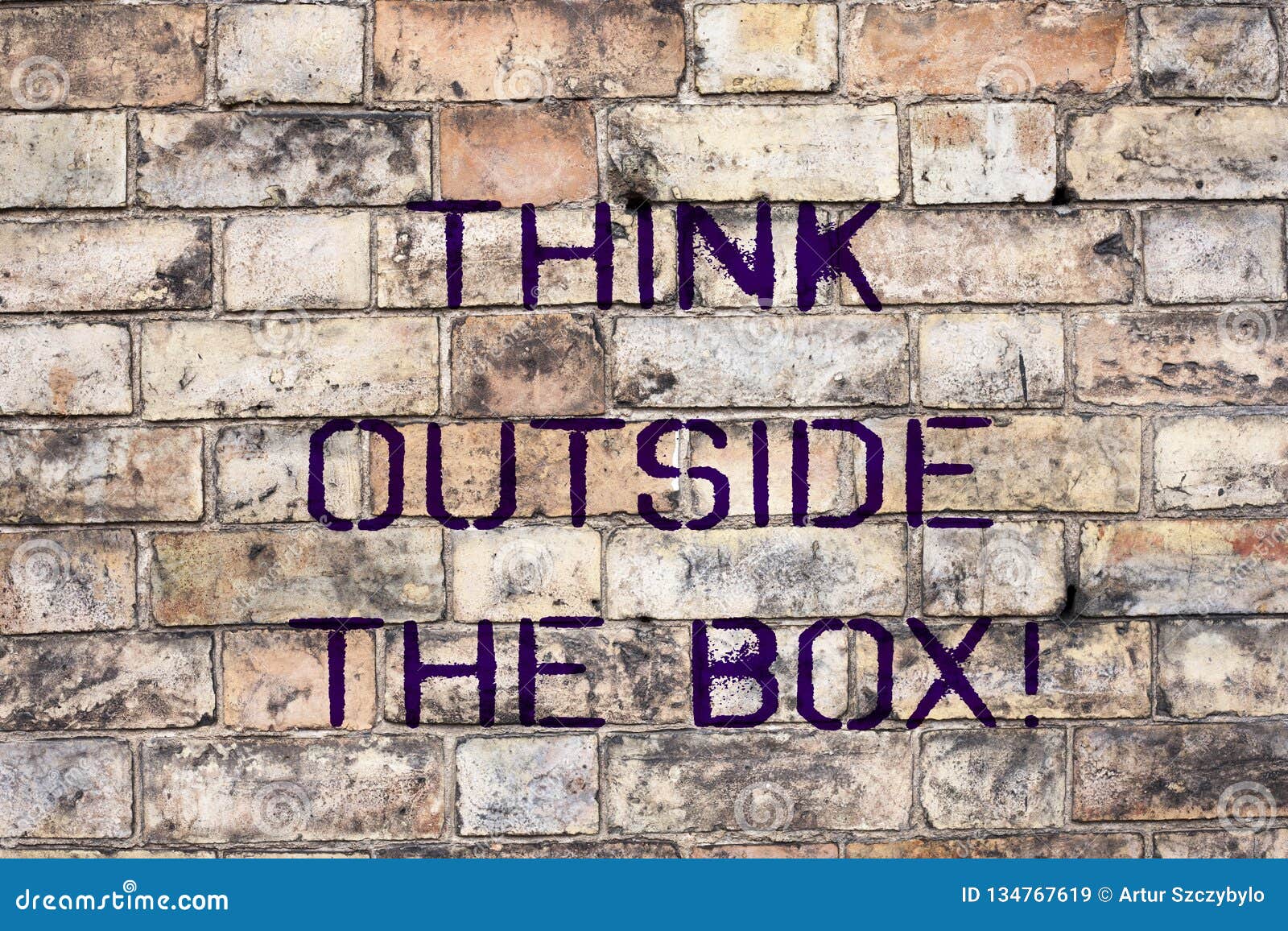 Handwriting Text Think Outside the Box. Concept Meaning Be Unique ...