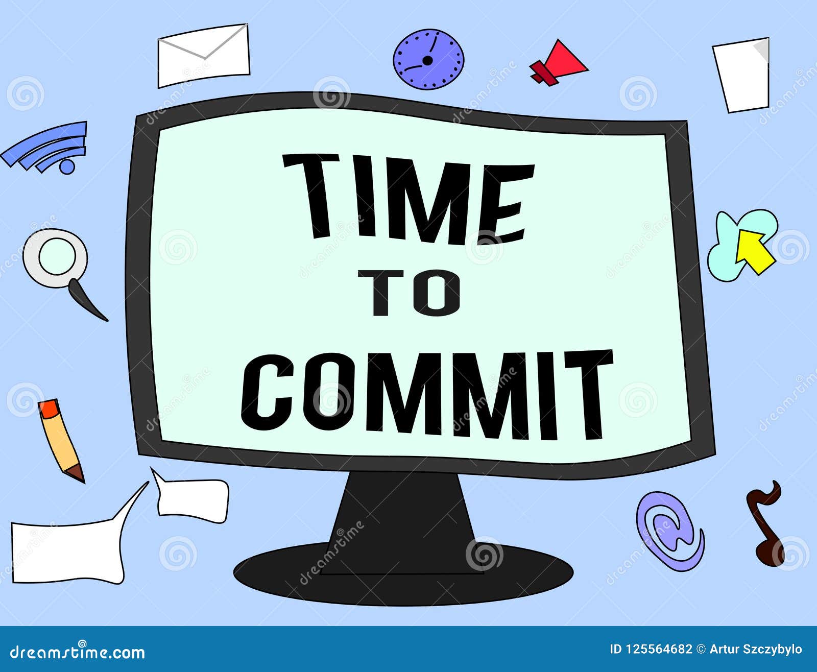 Handwriting Text Time To Commit. Concept Meaning Engagement or ...