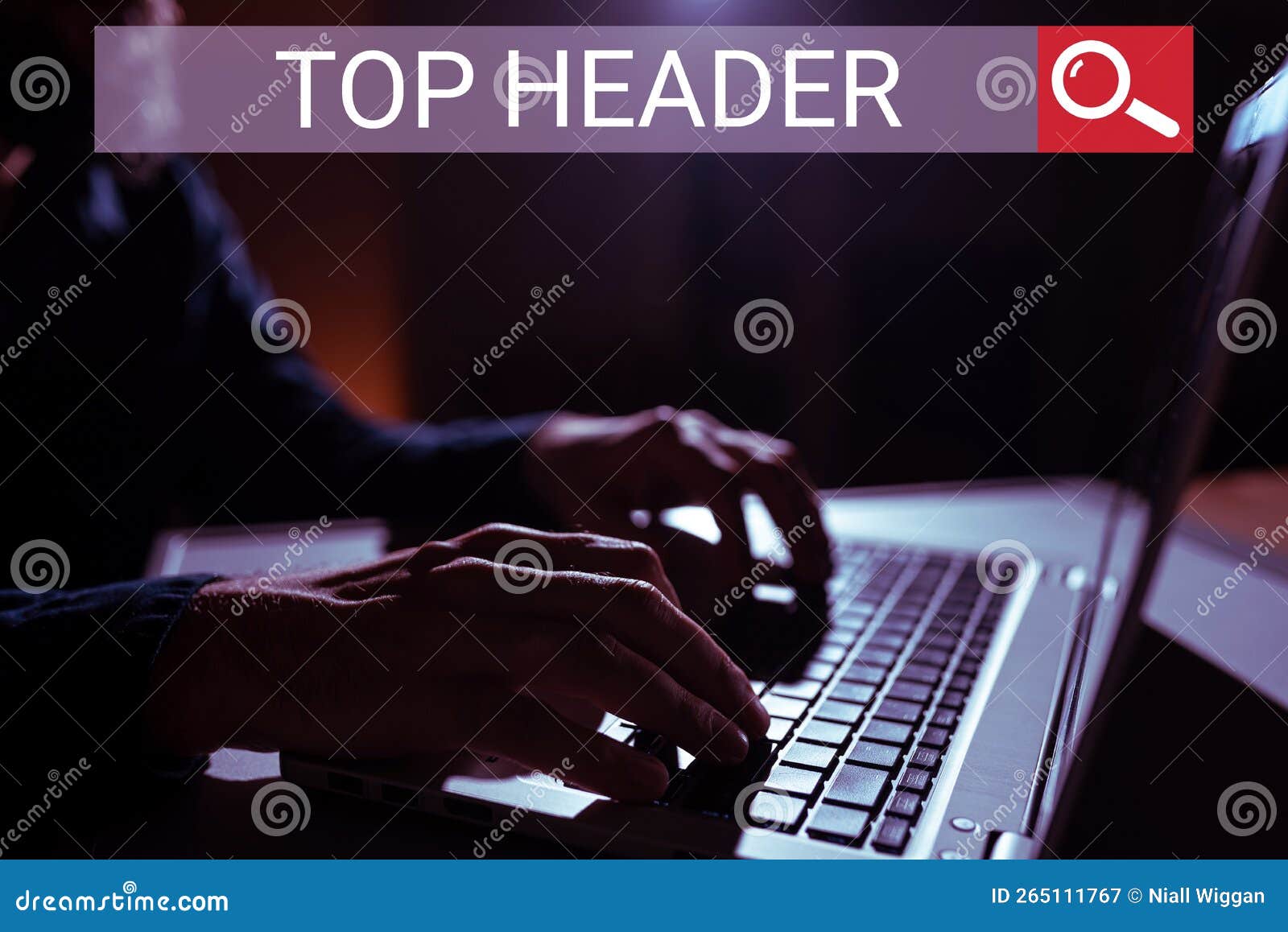 Conceptual Caption Top Header. Business Showcase Text at the Top of a ...