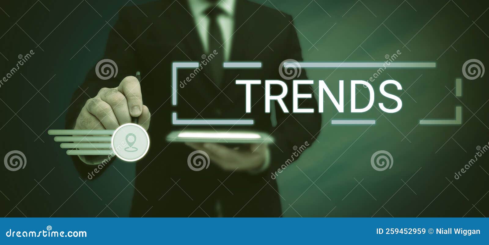 Handwriting Text Trends. Internet Concept General Tendency of Data ...