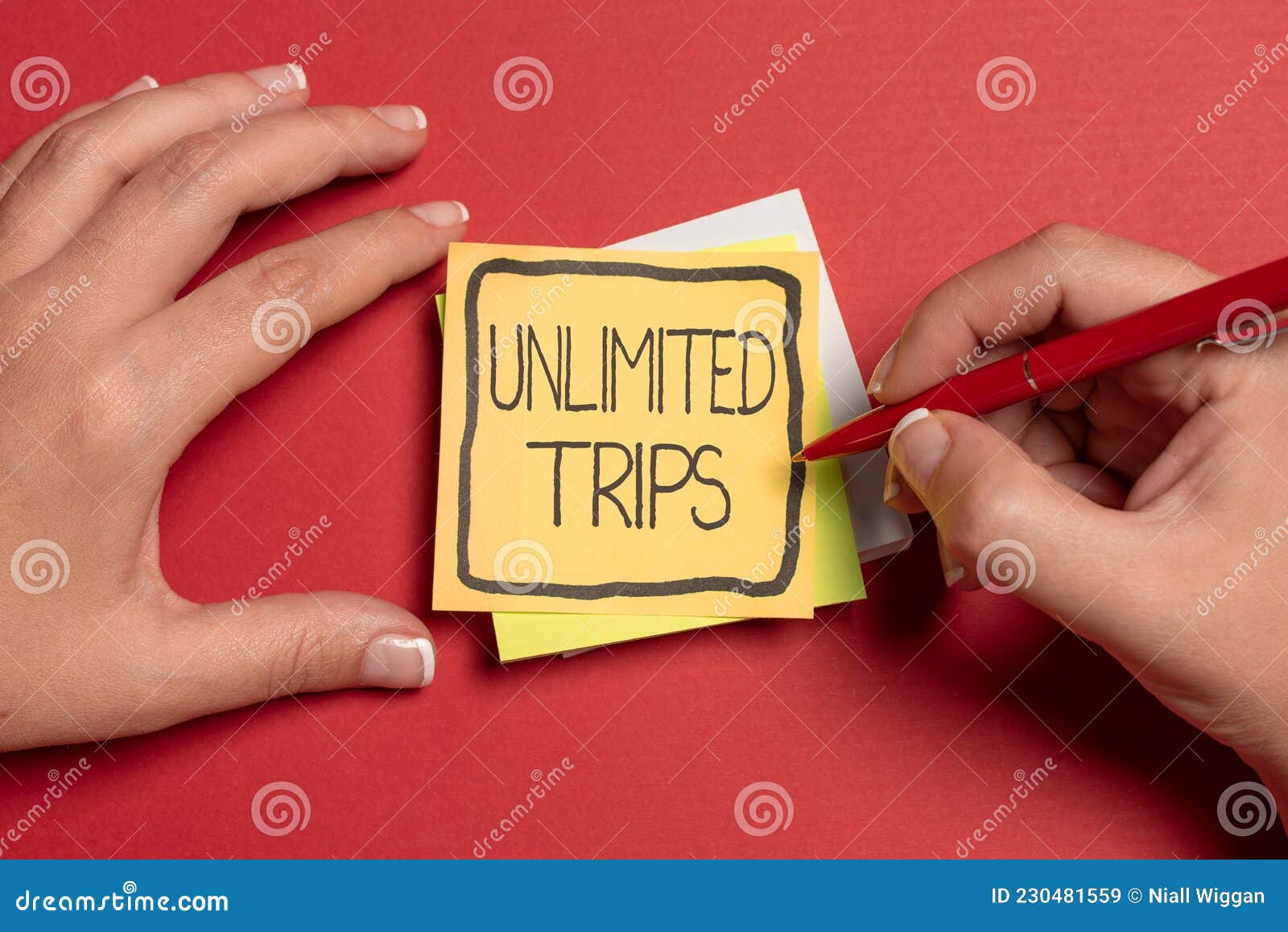Handwriting Text Unlimited Trips. Concept Meaning Several Journey or ...