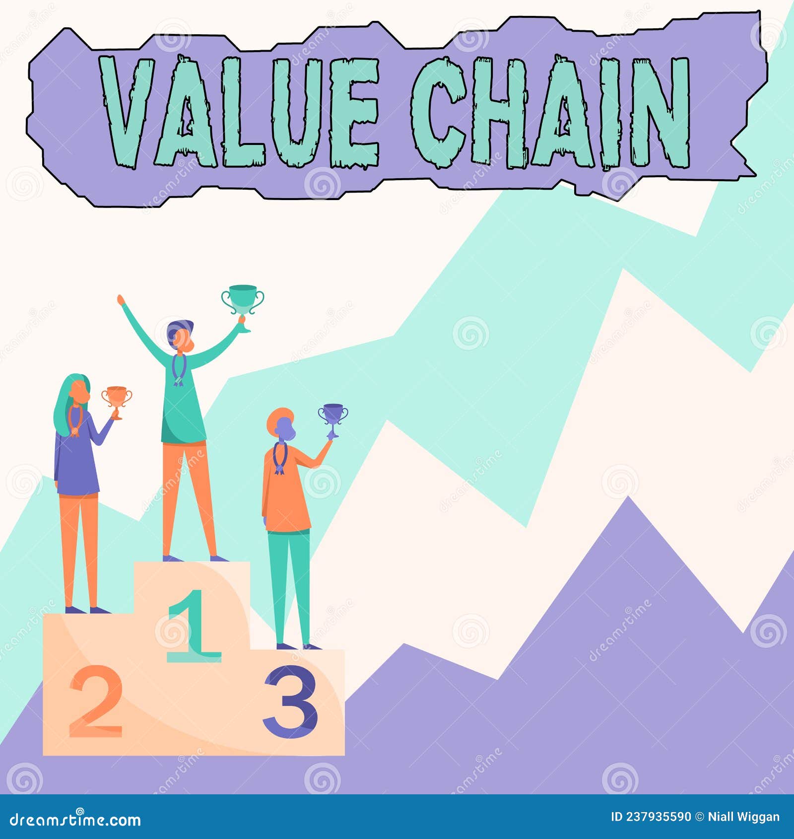 Handwriting Text Value Chain. Word Written on Set of Functional ...