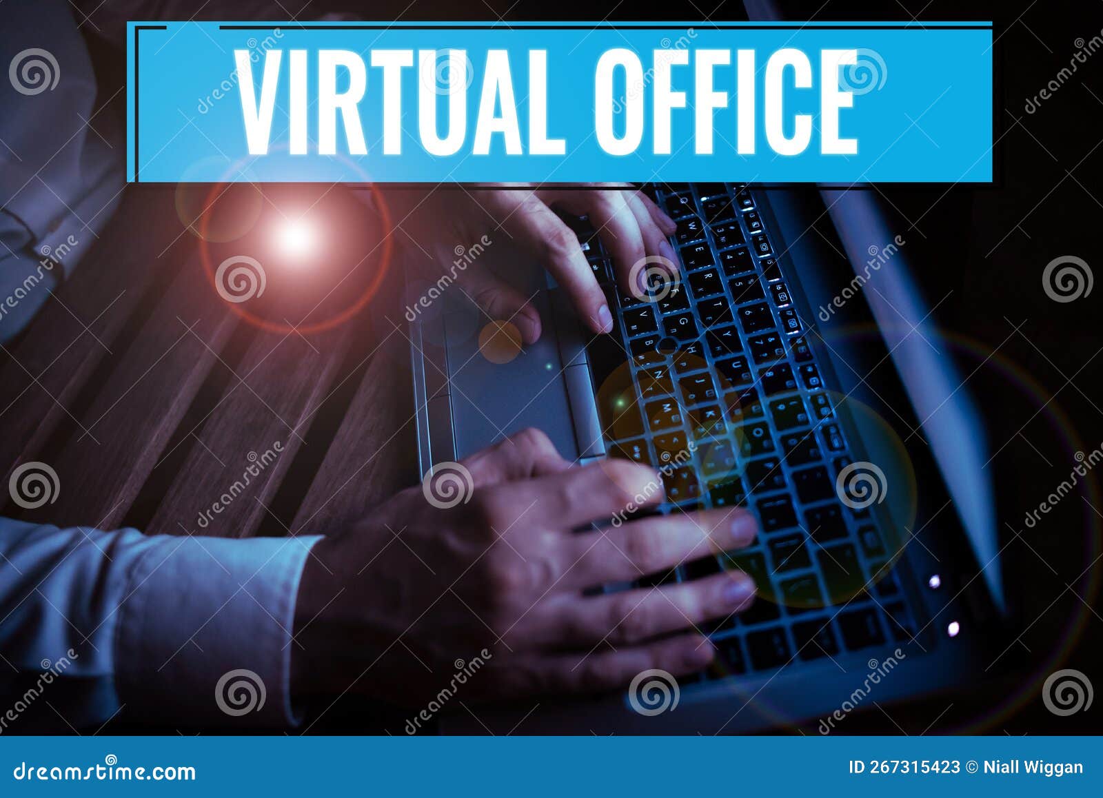 Handwriting Text Virtual Office. Business Approach Mobile Work ...