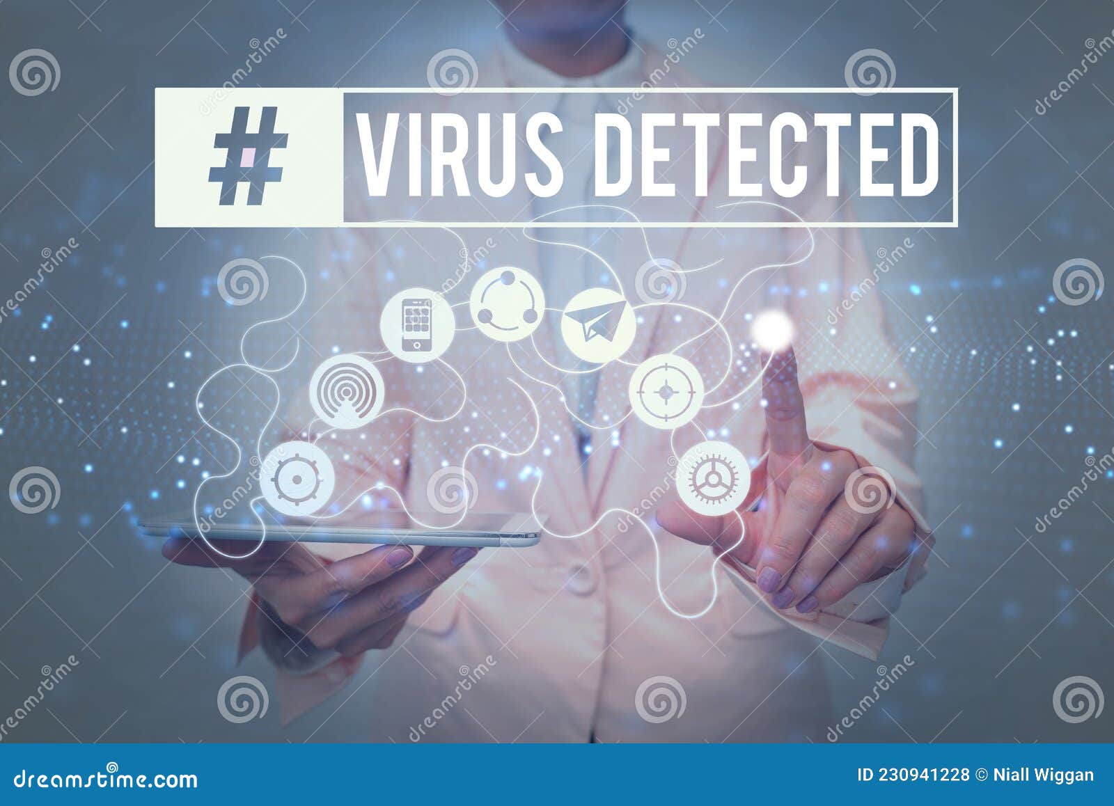 Handwriting Text Virus Detected. Internet Concept a Computer Program ...