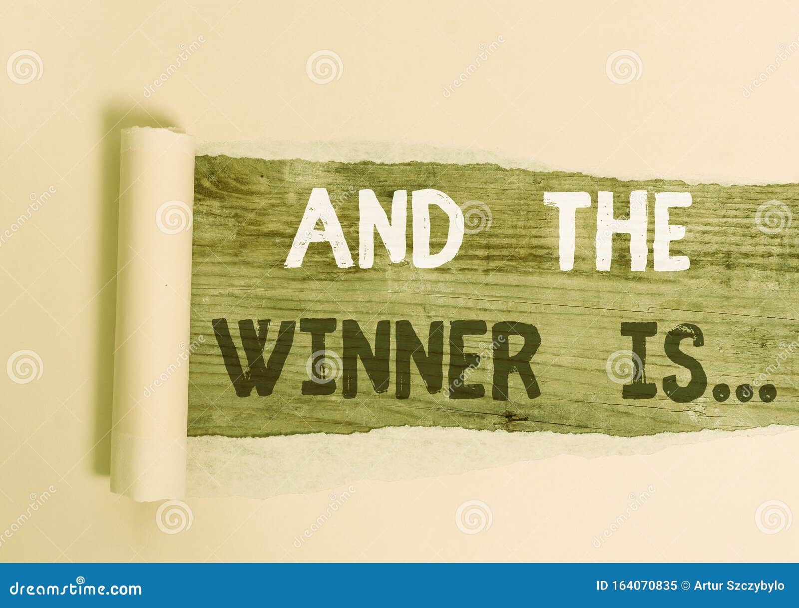 Handwriting Text and the Winner is. Concept Meaning Announcing a ...