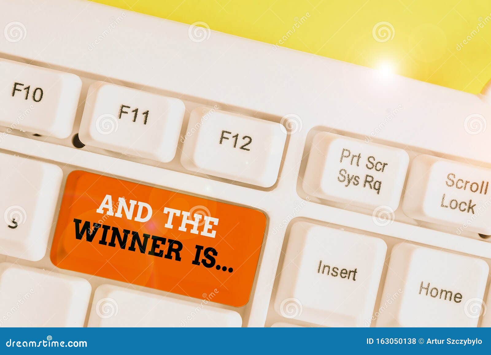 Handwriting Text and the Winner is. Concept Meaning Announcing a ...