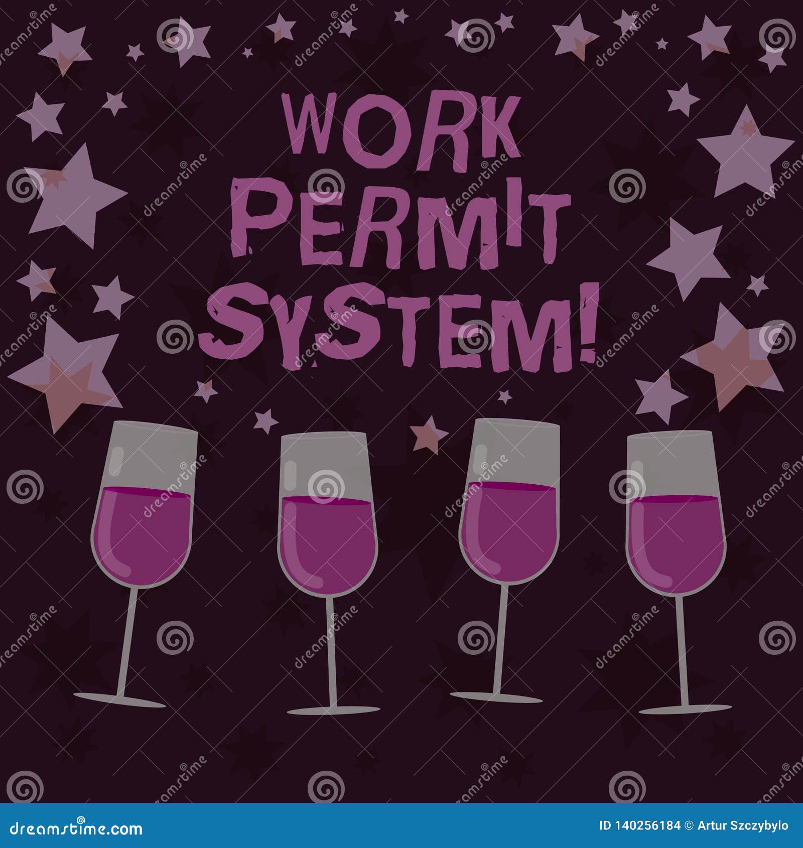 Handwriting Text Work Permit System. Concept Meaning Formal Written ...