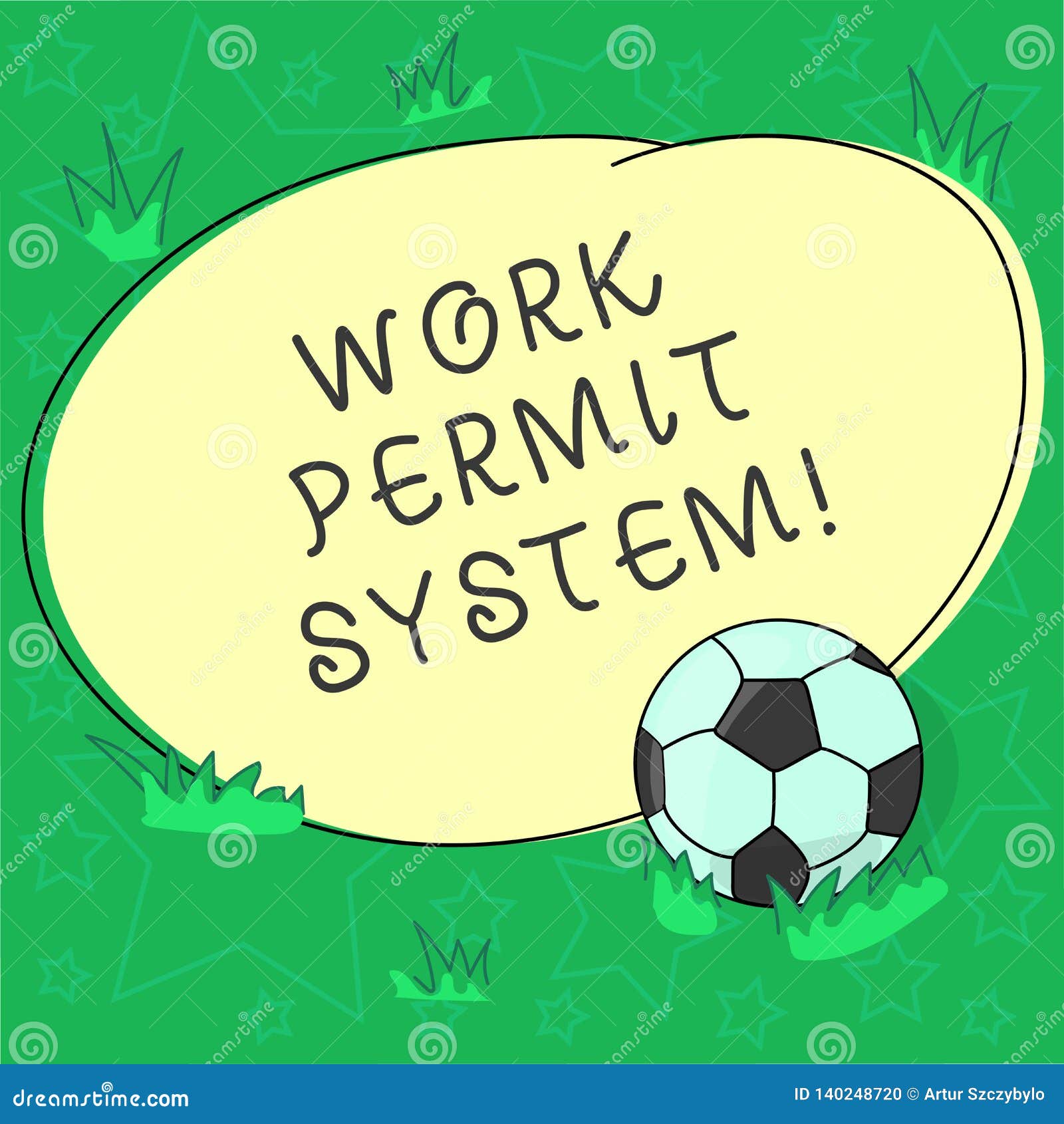 Handwriting Text Work Permit System. Concept Meaning Formal Written ...