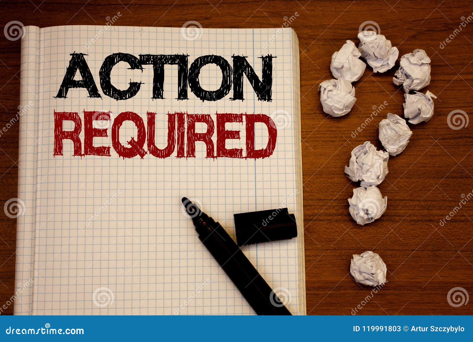 Handwriting Text Writing Action Required. Concept Meaning Important Act ...