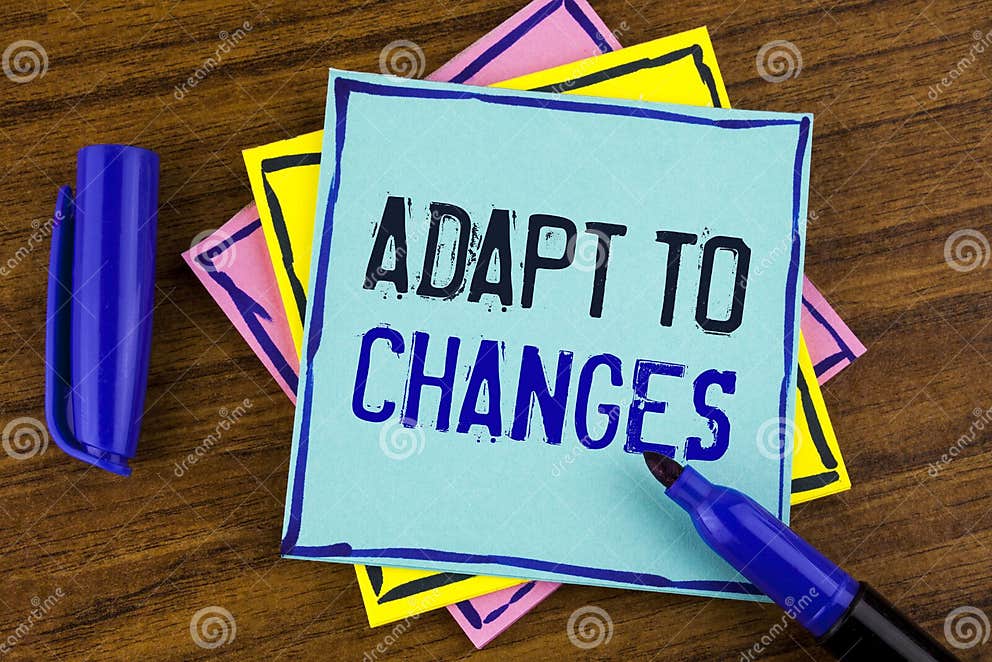 Handwriting Text Writing Adapt To Changes. Concept Meaning Innovative ...