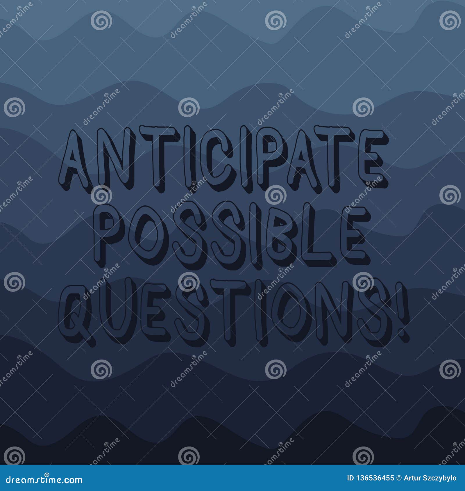 Handwriting Text Writing Anticipate Possible Questions. Concept Meaning ...