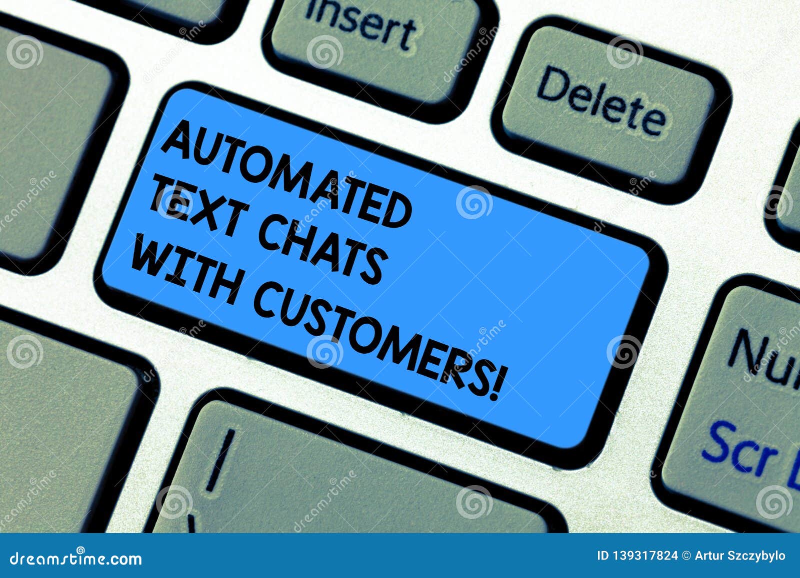 Handwriting Text Writing Automated Text Chats with Customers. Concept ...