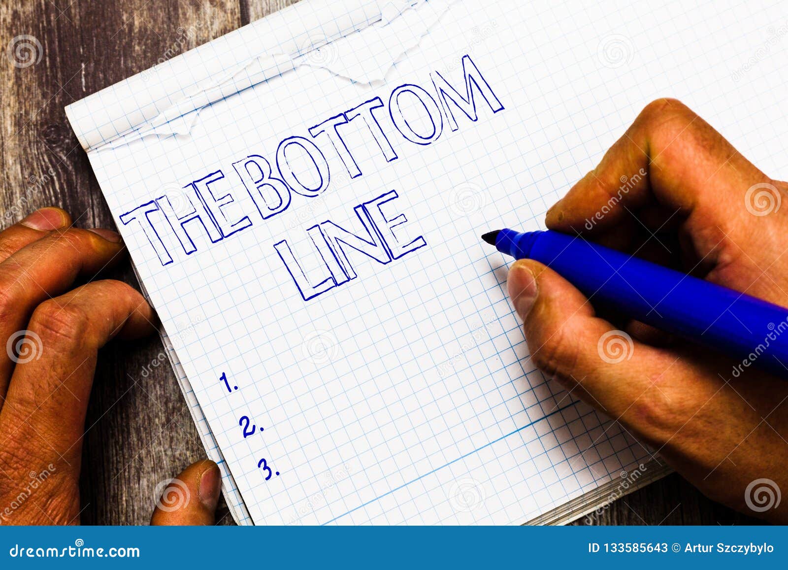 Handwriting Text Writing the Bottom Line. Concept Meaning Asking ...