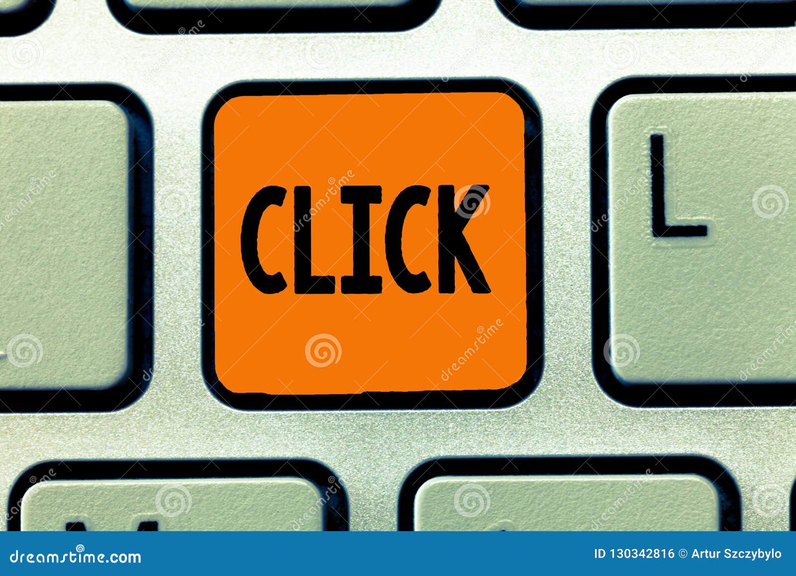 Handwriting Text Writing Click. Concept Meaning Act of Pressing a ...