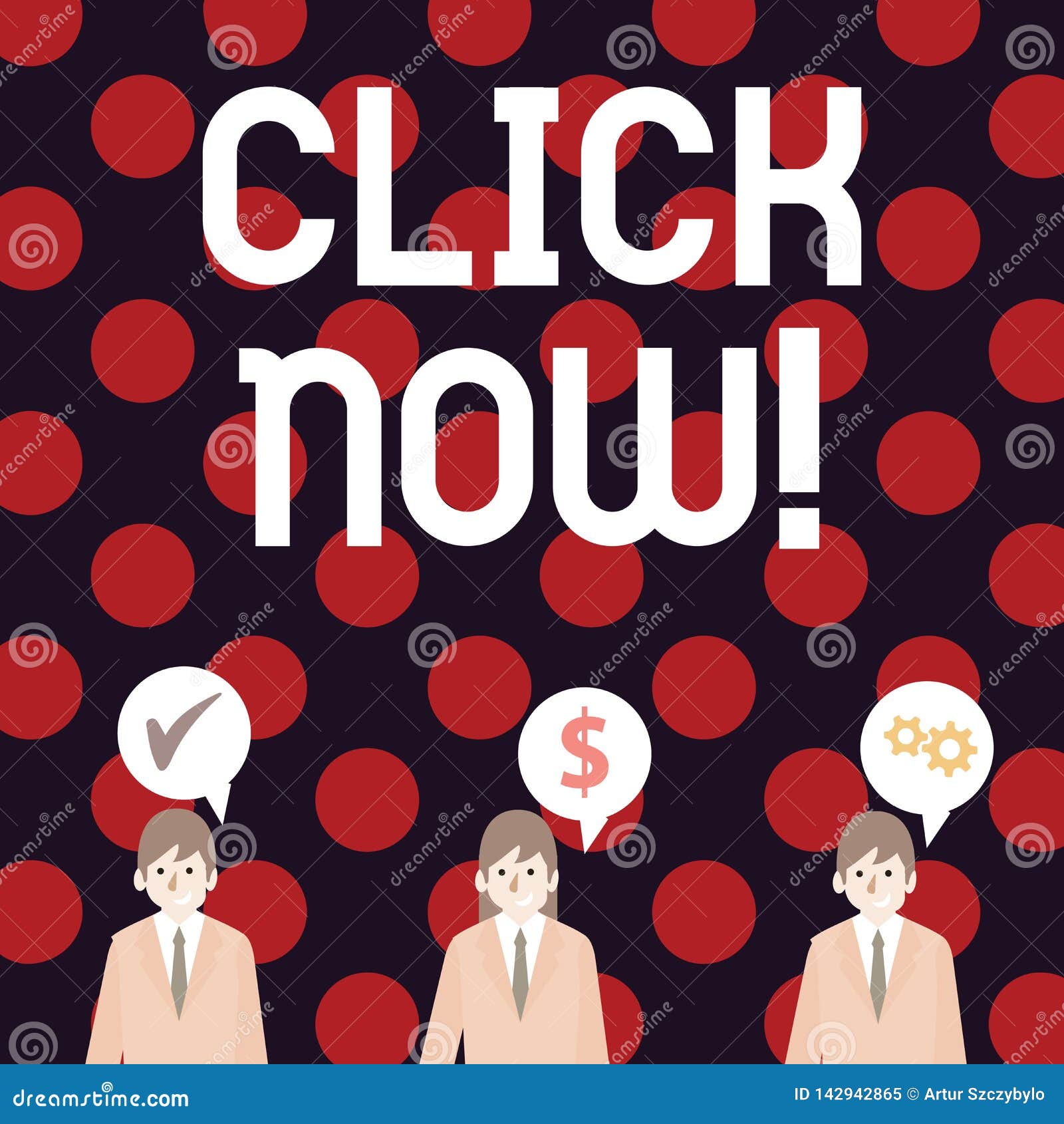 Handwriting Text Writing Click Now. Concept Meaning by Pressing Button ...