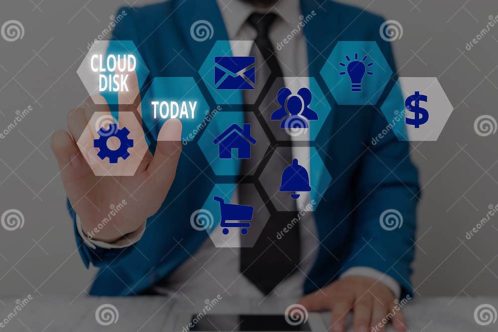 Handwriting Text Writing Cloud Disk. Concept Meaning Web Base Service ...