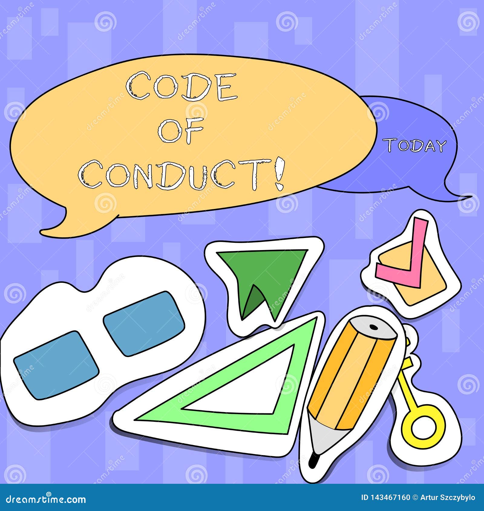 Handwriting Text Writing Code of Conduct. Concept Meaning Follow ...