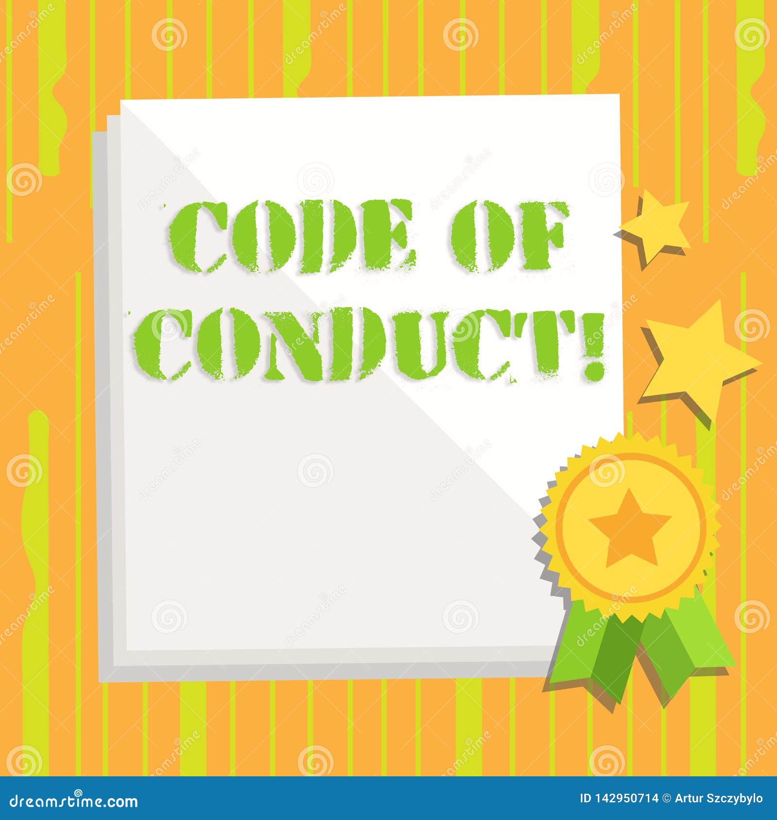 Handwriting Text Writing Code of Conduct. Concept Meaning Follow ...