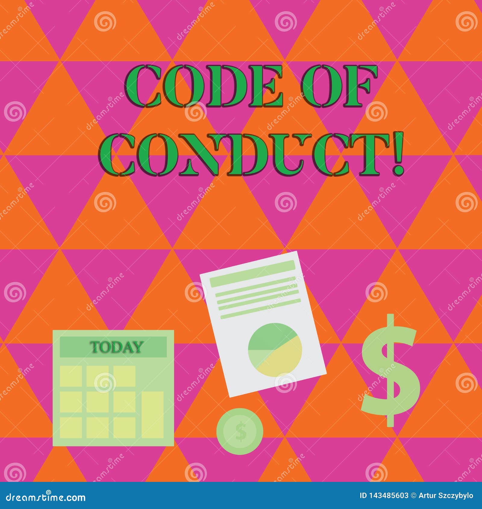 Handwriting Text Writing Code of Conduct. Concept Meaning Follow ...