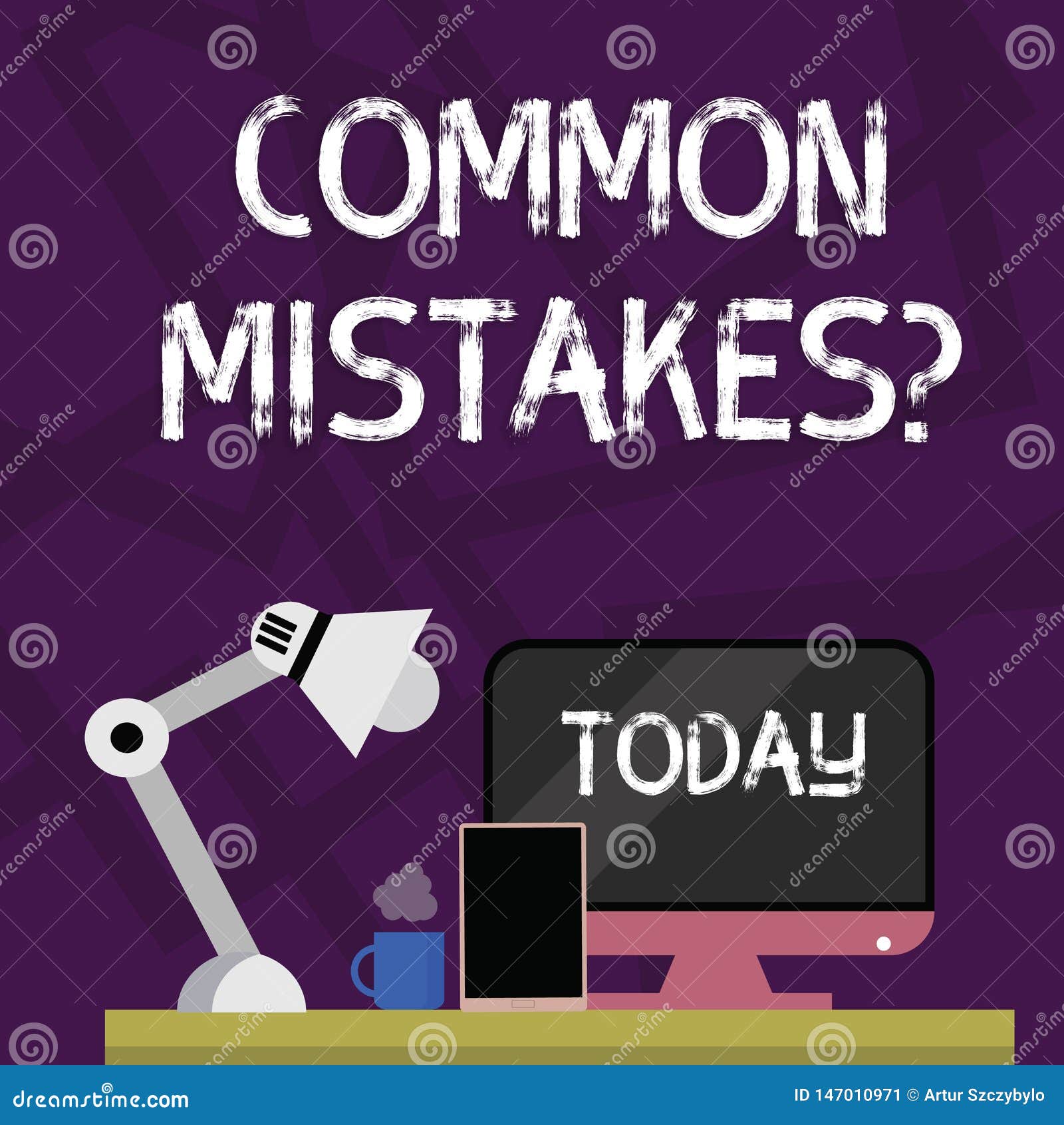 Handwriting Text Writing Common Mistakes Question. Concept Meaning ...