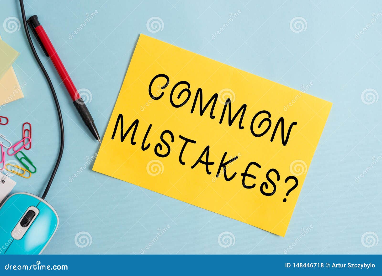 Handwriting Text Writing Common Mistakes Question. Concept Meaning ...