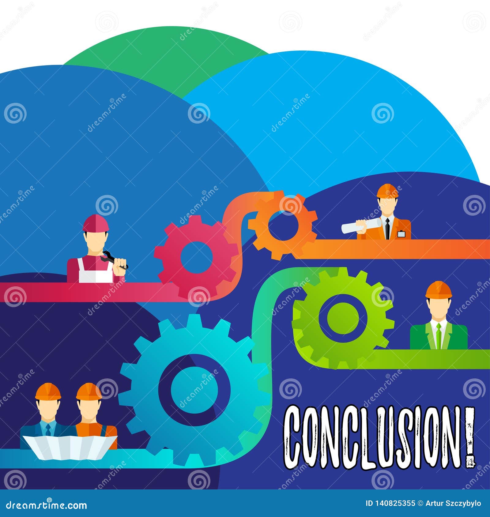 Conclusion Concept With Magnifying Glass Royalty-Free Cartoon ...