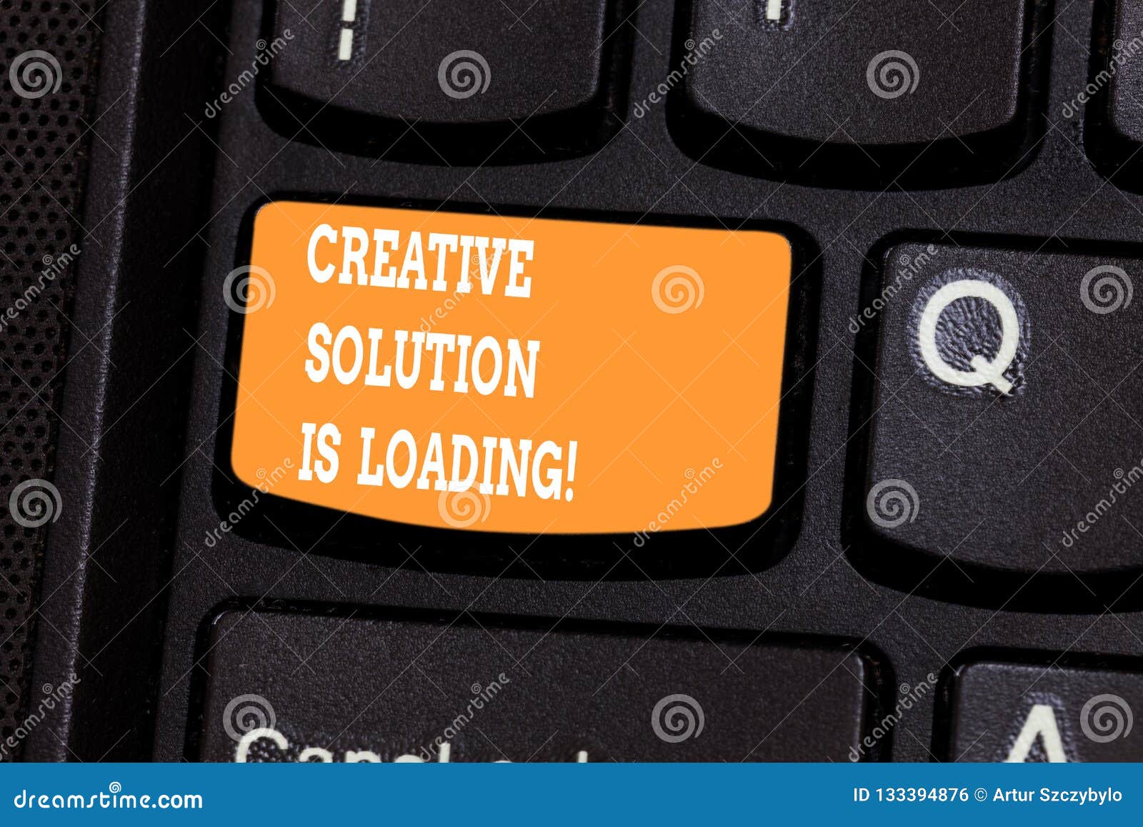 Handwriting Text Writing Creative Solution is Loading. Concept Meaning ...