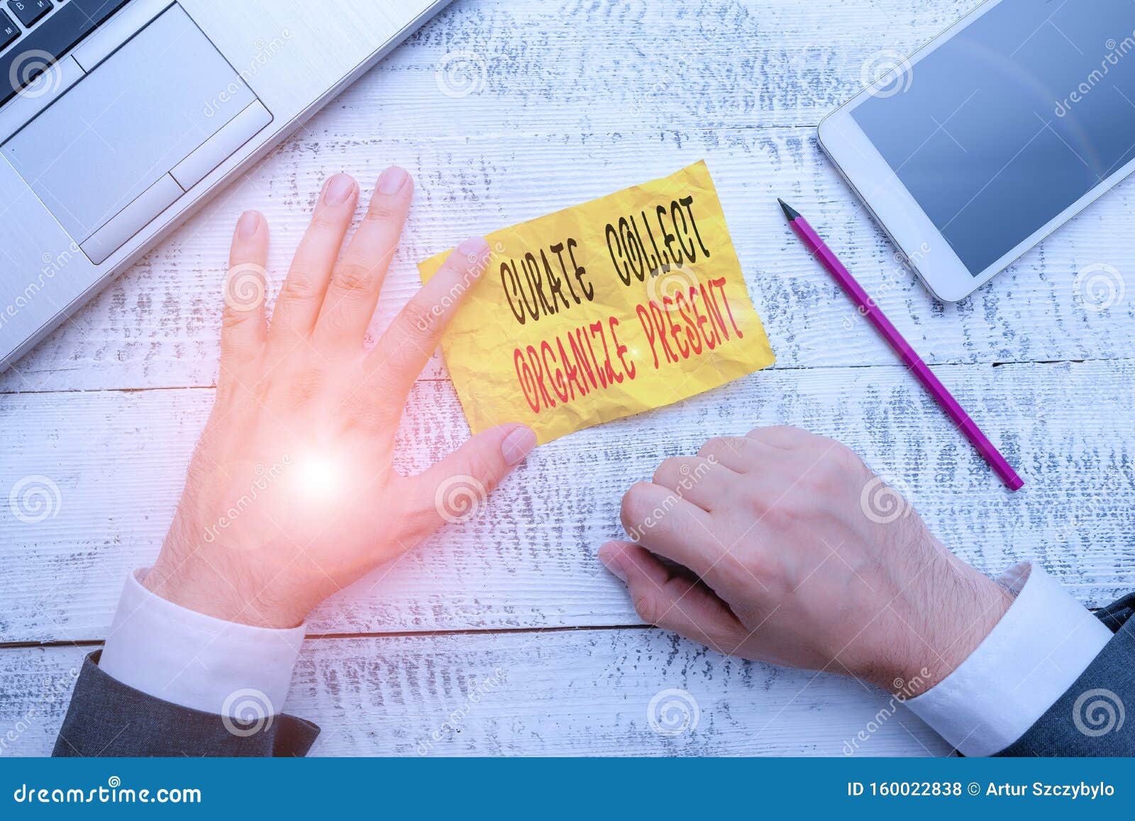 Handwriting Text Writing Curate Collect Organize Present. Concept ...