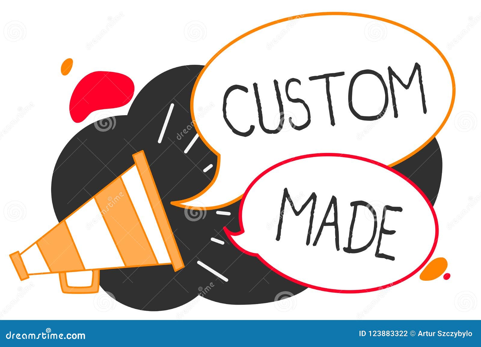 Handwriting Text Writing Custom Made. Concept Meaning Something is Done ...