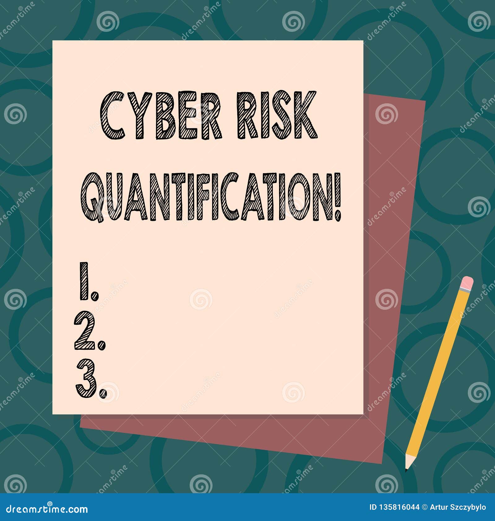 Handwriting Text Writing Cyber Risk Quantification. Concept Meaning ...