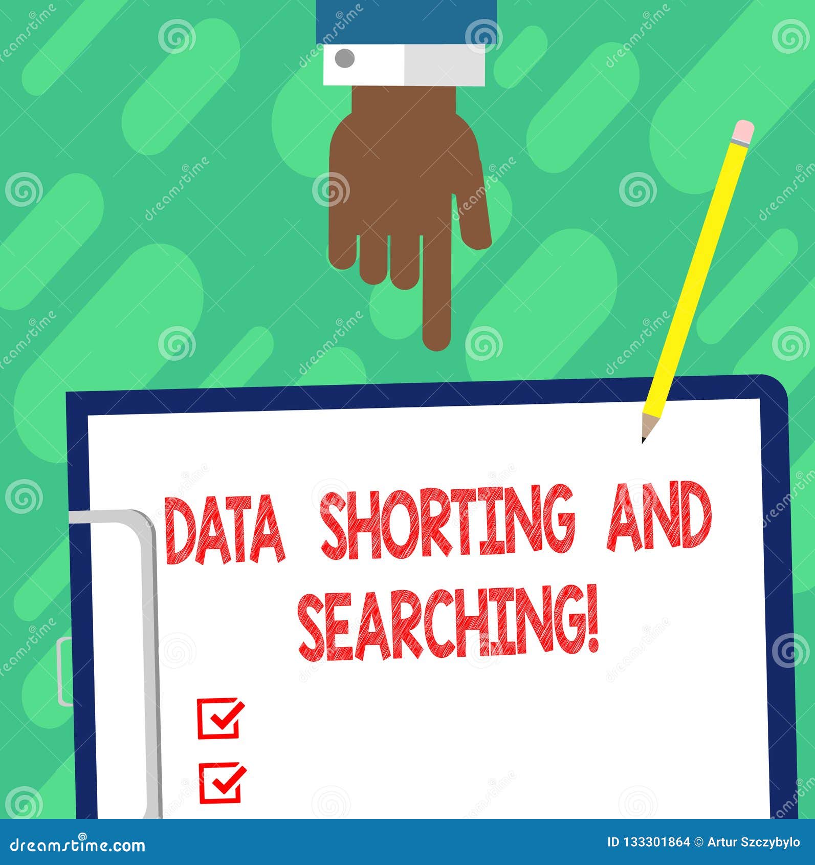 Handwriting Text Writing Data Shorting and Searching. Concept Meaning ...