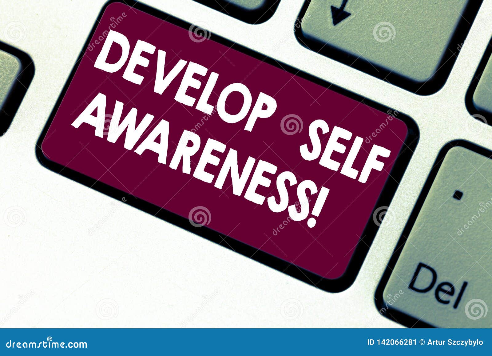 Handwriting Text Writing Develop Self Awareness. Concept Meaning ...