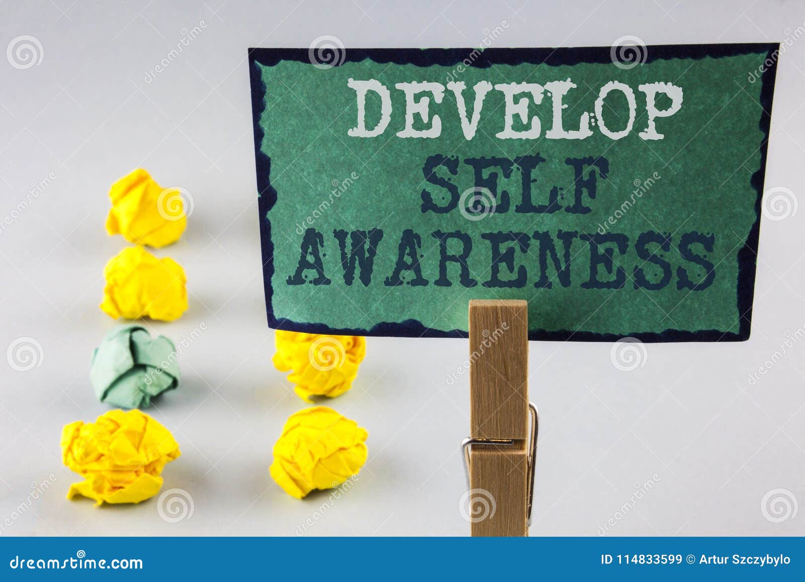 Handwriting Text Writing Develop Self Awareness. Concept Meaning ...