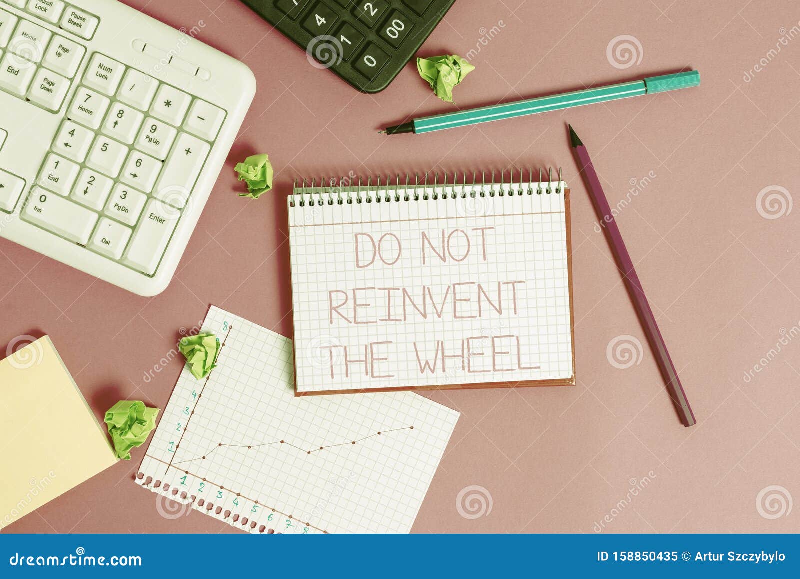 Handwriting Text Writing Do Not Reinvent the Wheel. Concept Meaning ...