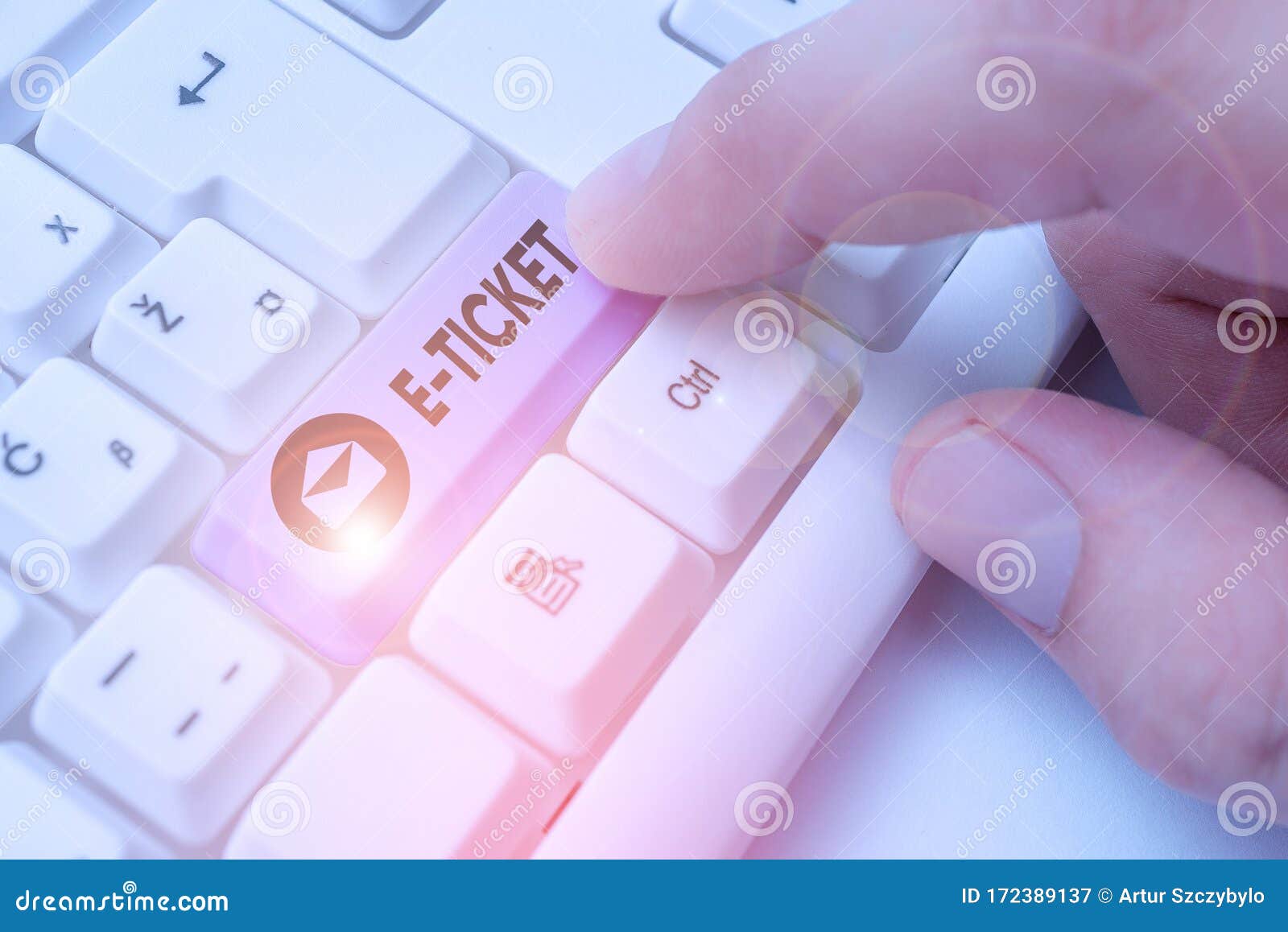 Handwriting Text Writing E Ticket. Concept Meaning Digital Ticket that ...