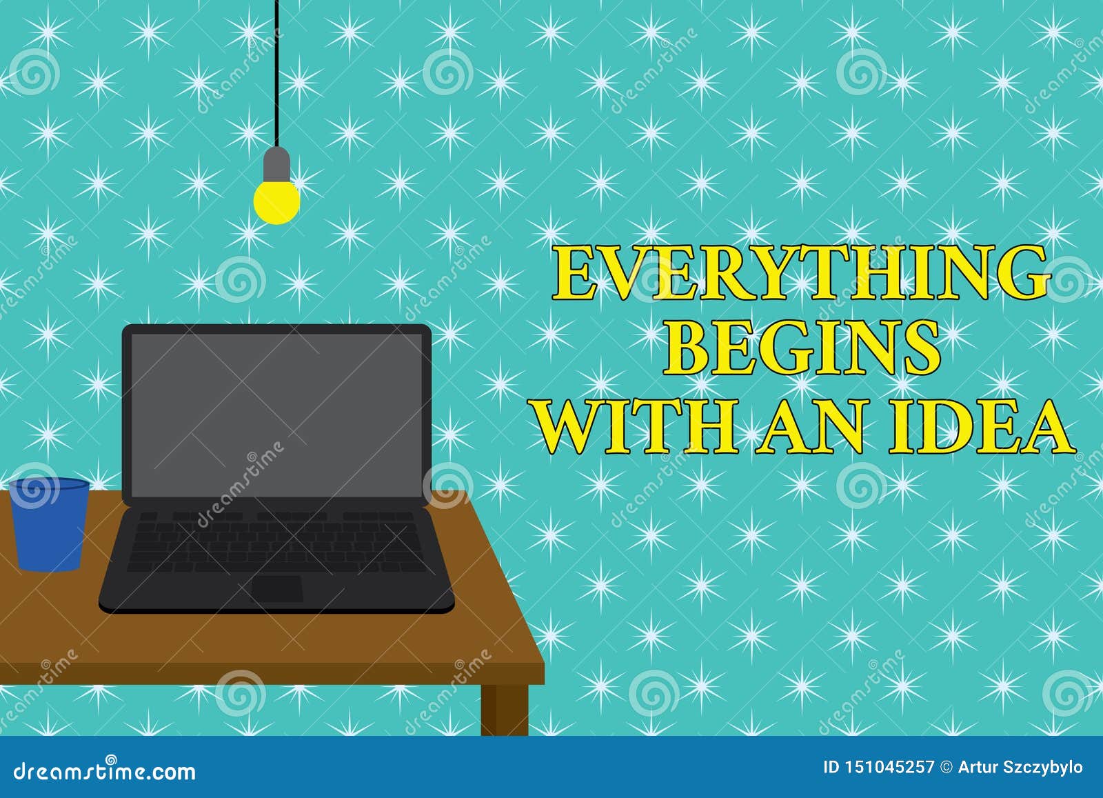 Handwriting Text Writing Everything Begins with an Idea. Concept ...