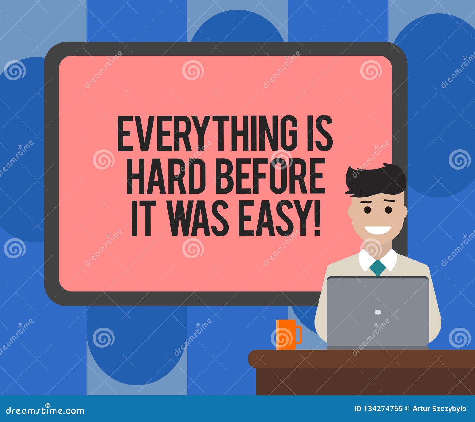 Handwriting Text Writing Everything is Hard before it Was Easy. Concept ...