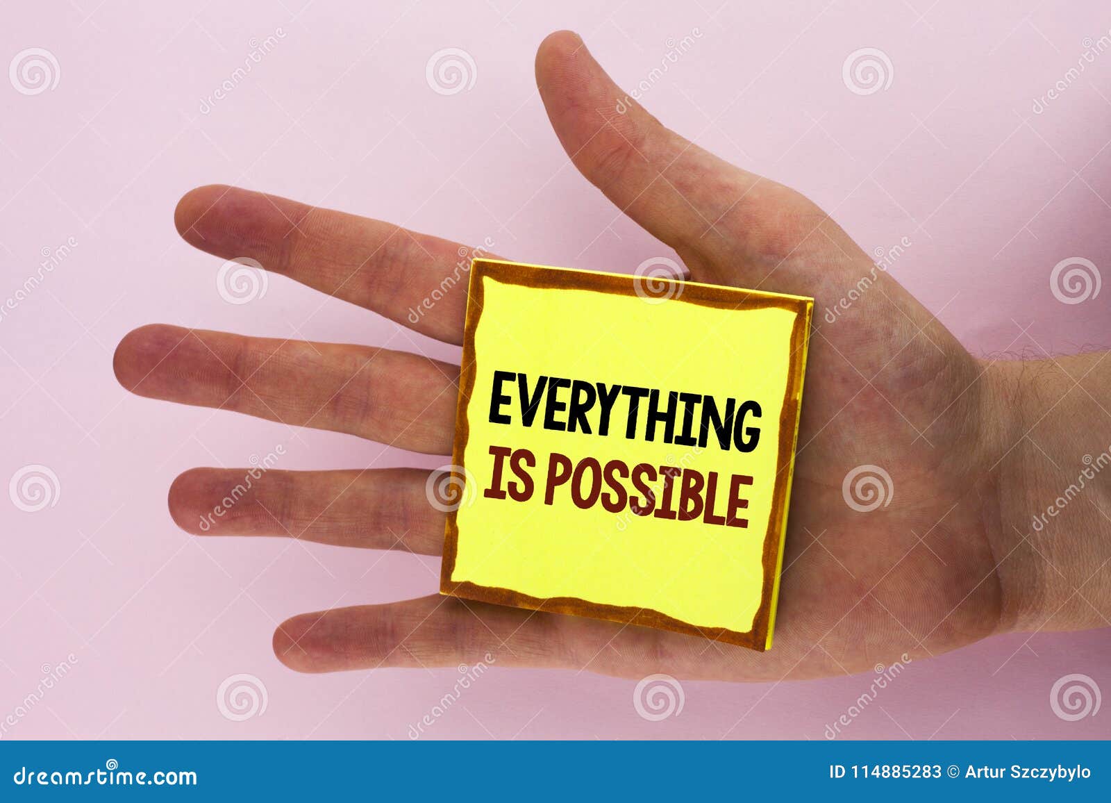 Handwriting Text Writing Everything is Possible. Concept Meaning All ...