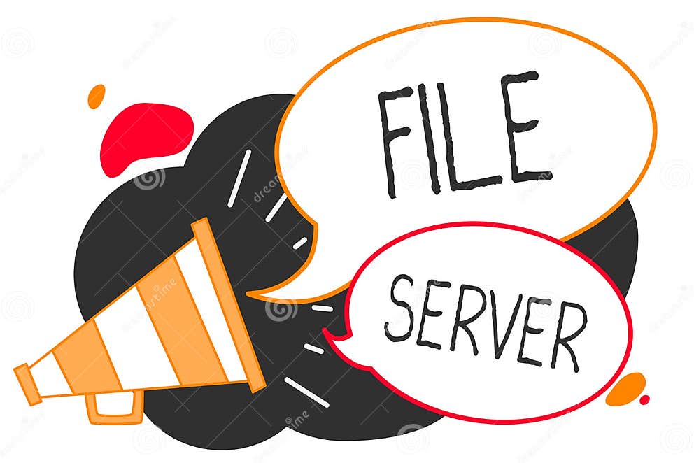 Handwriting Text Writing File Server. Concept Meaning Device Which Controls Access To Separately ...