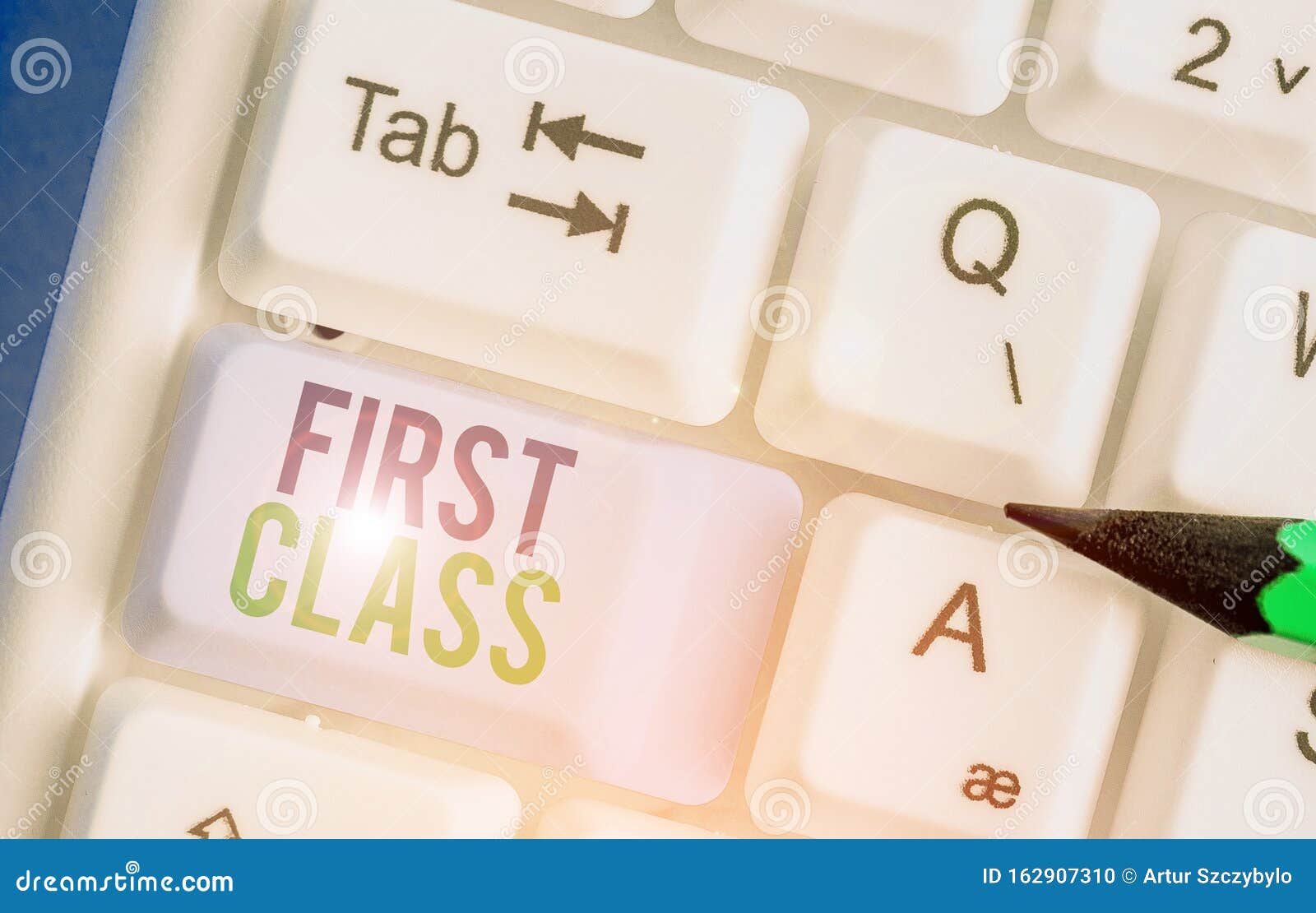 Handwriting Text Writing First Class. Concept Meaning the Most ...